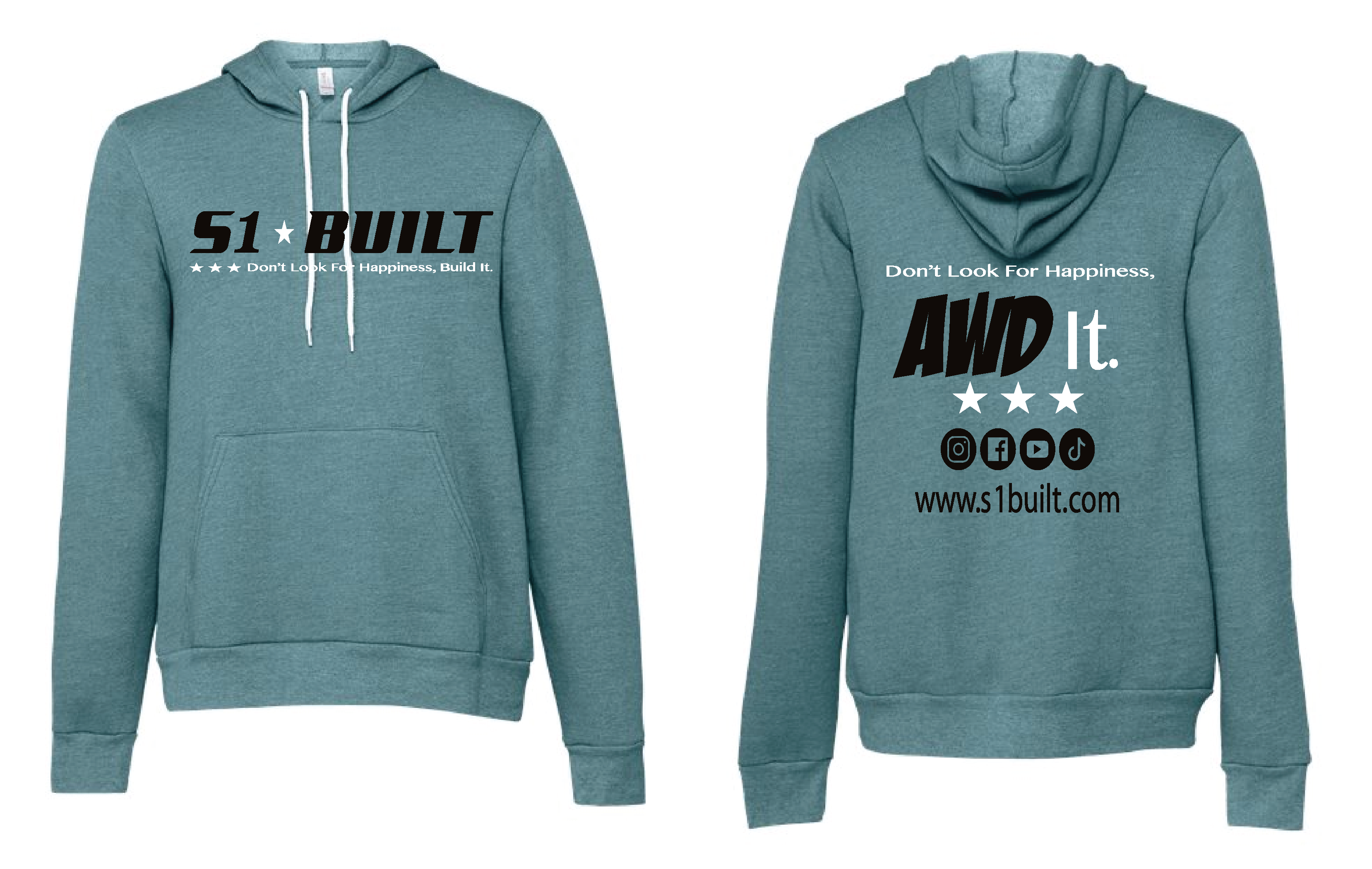 S1Built AWD Hoodie - Deep Teal – S1Built, LLC.